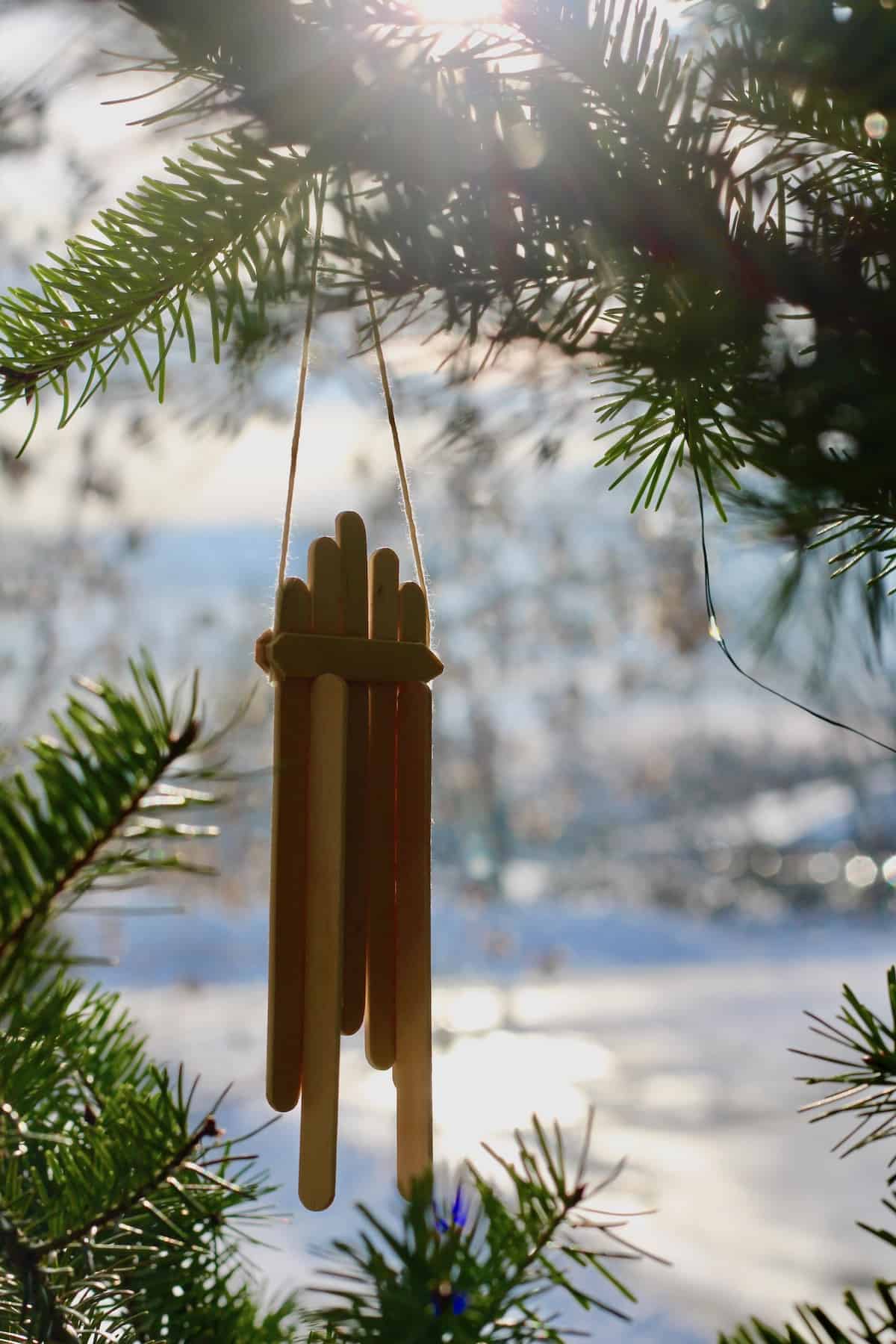 Popsicle stick sled ornaments