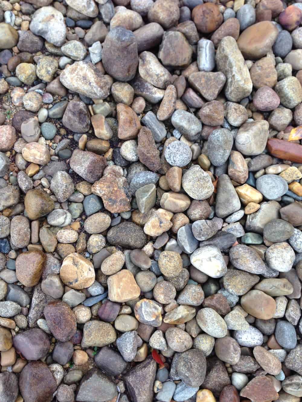 Colorful pea gravel – close-up of pebbles – Home for the Harvest